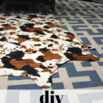 Faux Cowhide Rug DIY using Faux Cowhide Fabric for only $15