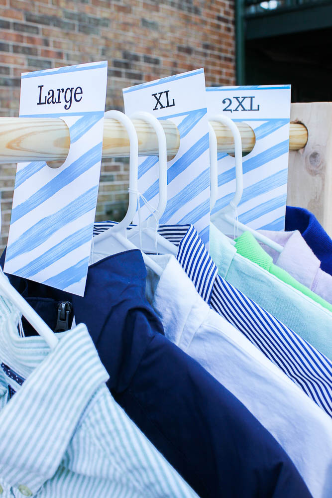 DIY Clothes Rack And Free Printable Size Dividers For Yard Sales DIY Clothes Rack And Free Printable Size Dividers For Yard Sales